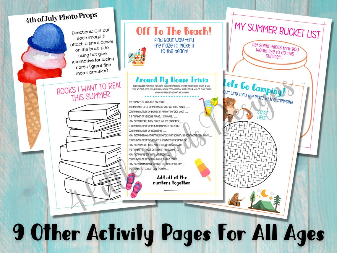 The Ultimate Summer Fun Kit Printable Activity Bundle for Kids ...