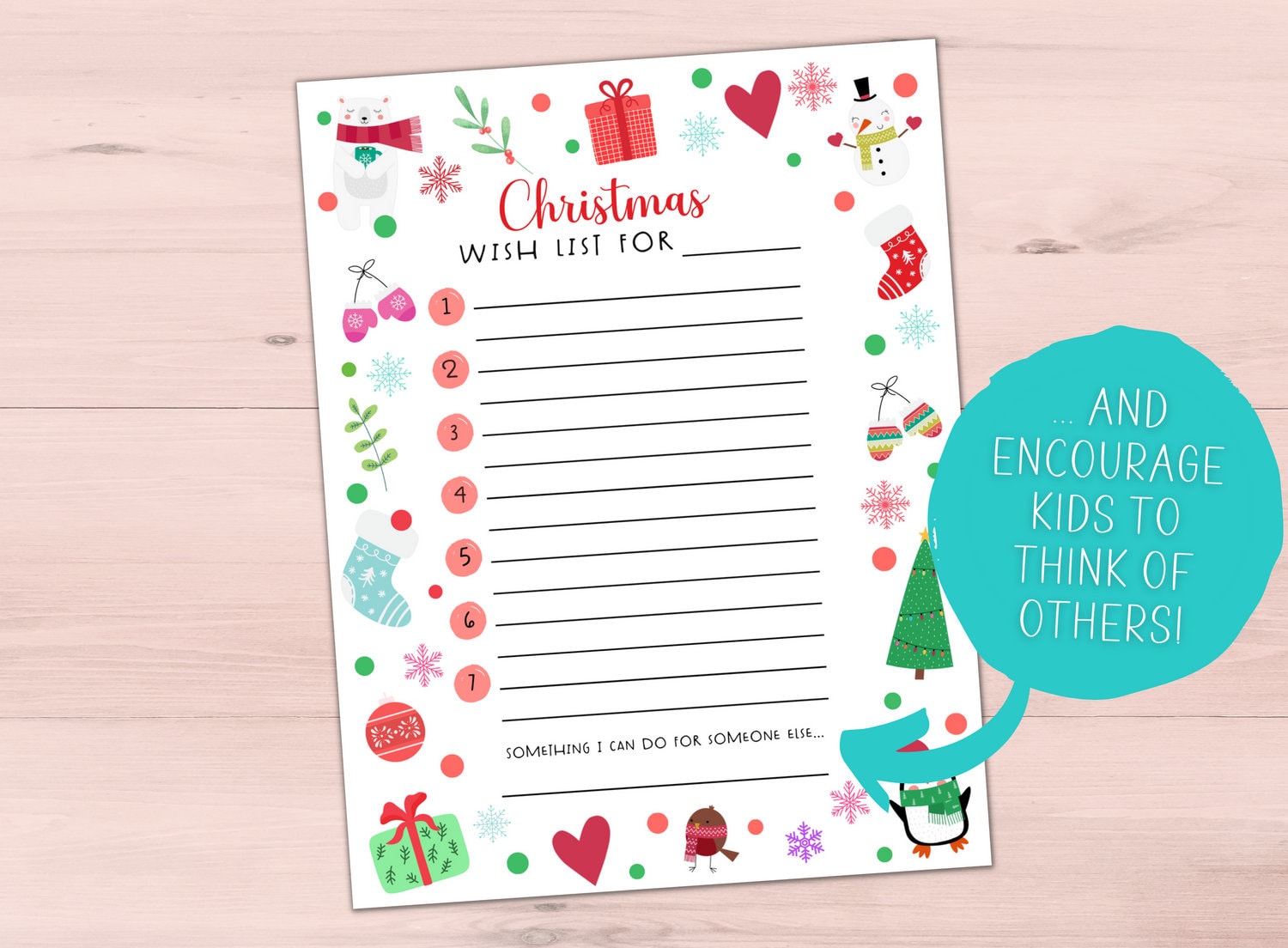 Christmas Wish List Printable | Kid's Christmas List | Holiday Wish ...