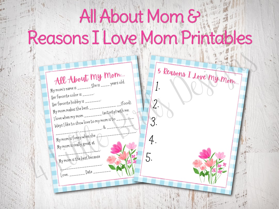 All About Mom Mother's Day Printable | Mother's Day Gift | Happy Mother ...