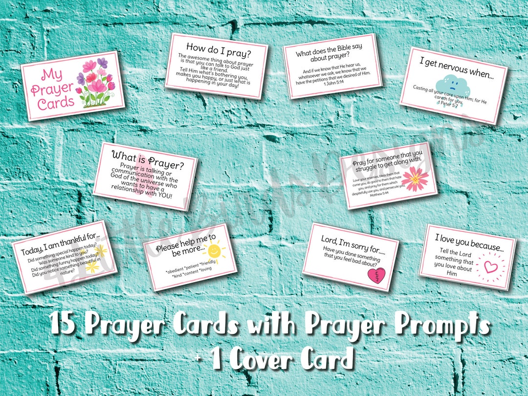 Prayer Prompt Cards for Kids Prayer Box Prayers for - Etsy