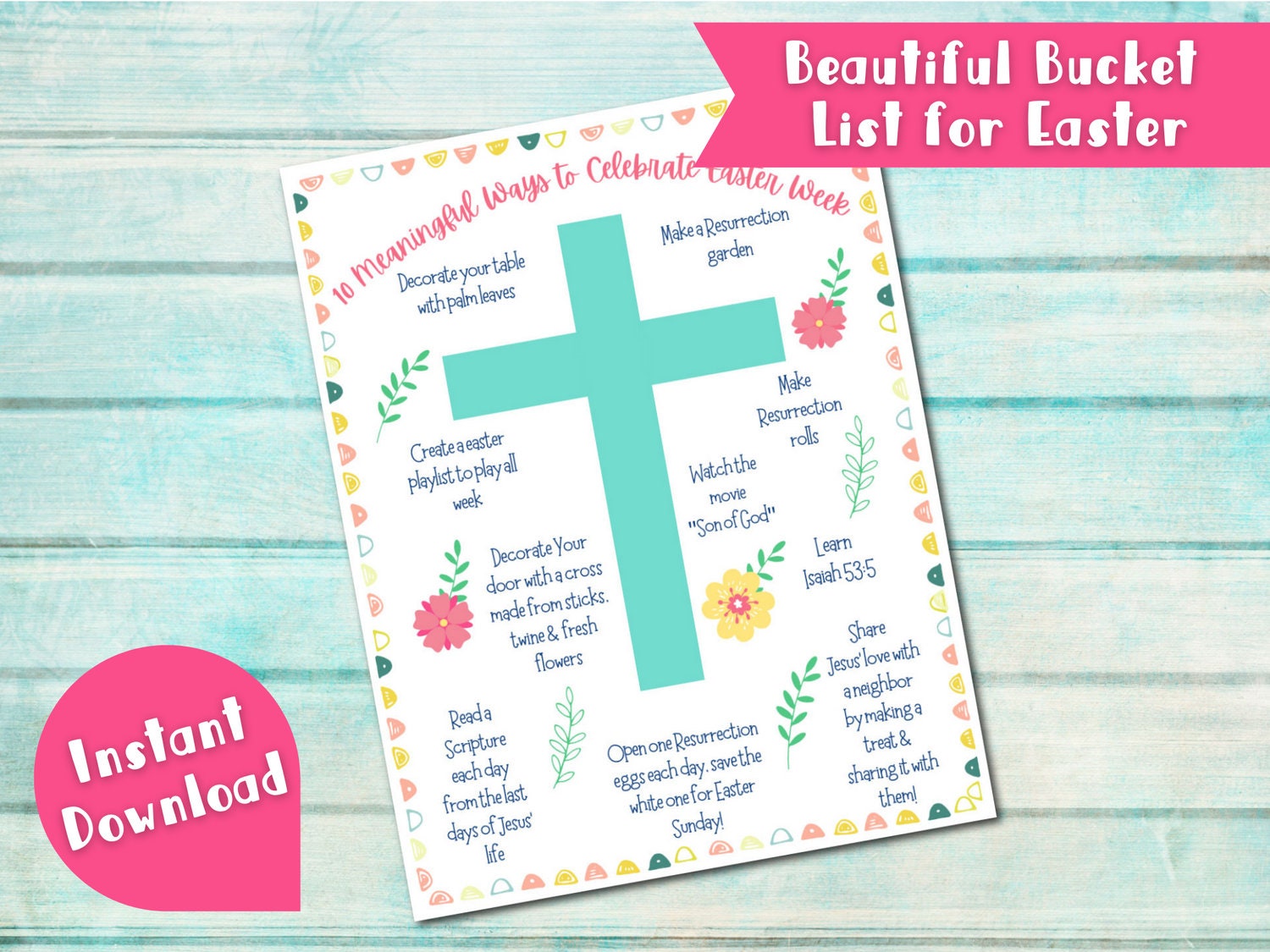 Resurrection Week Bucket List | Easter To-do List | Christian Easter ...