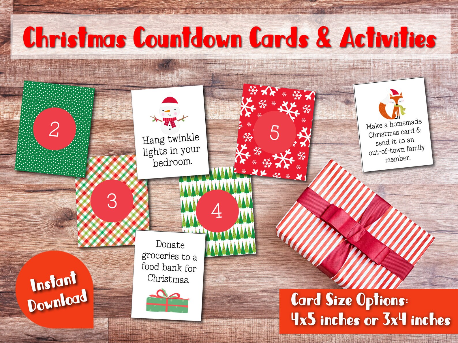 Christmas Countdown Printable | Printable Advent Calendar for Kids ...