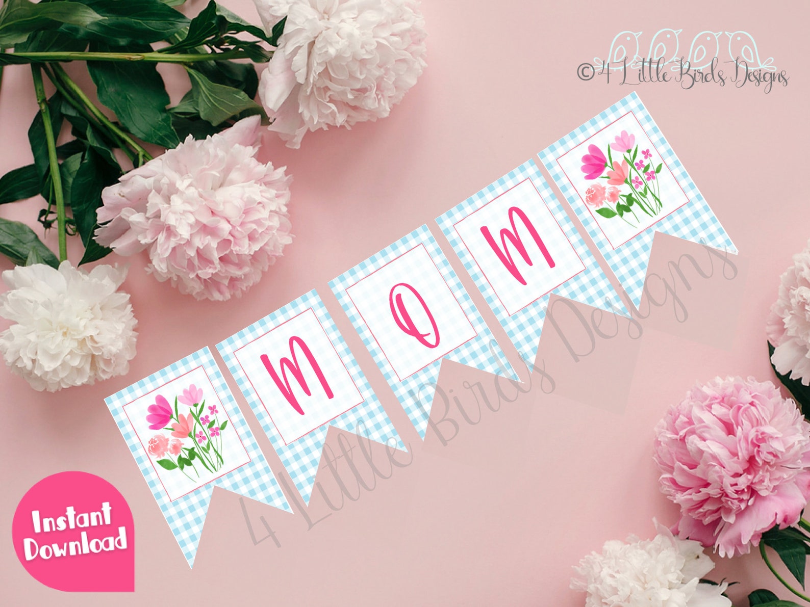 Printable Mother's Day Banner | Mother's Day Ideas & Decor | Floral ...