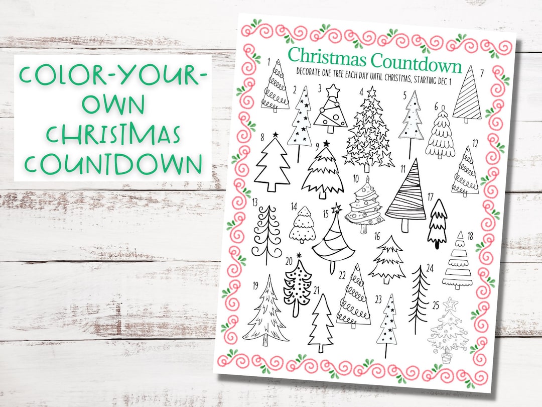 Christmas Countdown Printable | Countdown to Christmas Coloring Page ...
