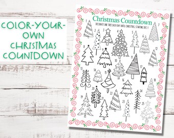 Christmas Countdown Printable Countdown to Christmas Coloring Page Days ...