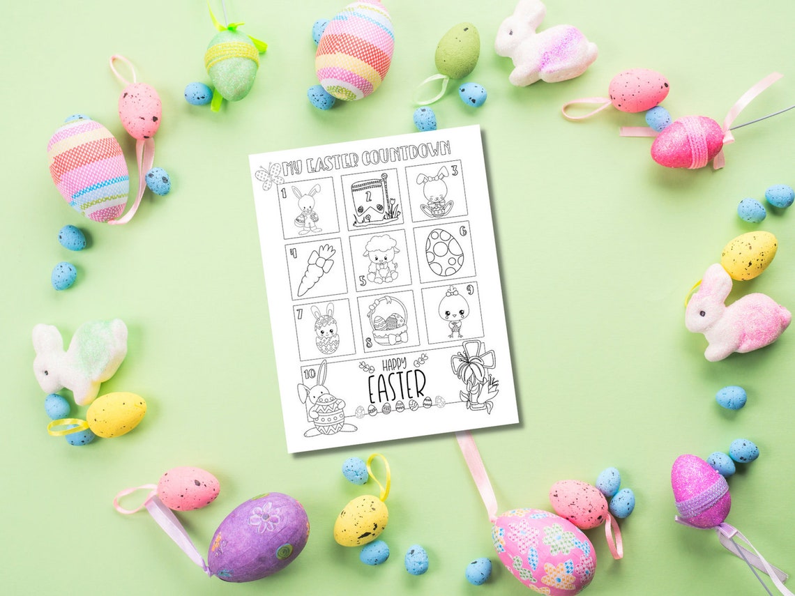 Easter Countdown Easter Coloring Page Easter Activities for Kids Easter ...