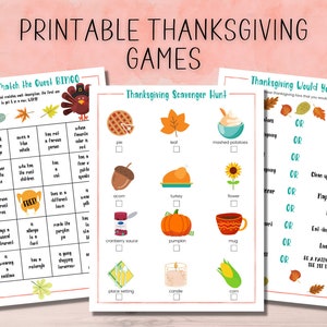 Printable Thanksgiving Games | Thanksgiving Table Activities| Fall ...