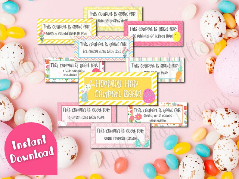 Printable Easter Coupon for Kids | Easter Basket Gifts | Gift Coupons ...
