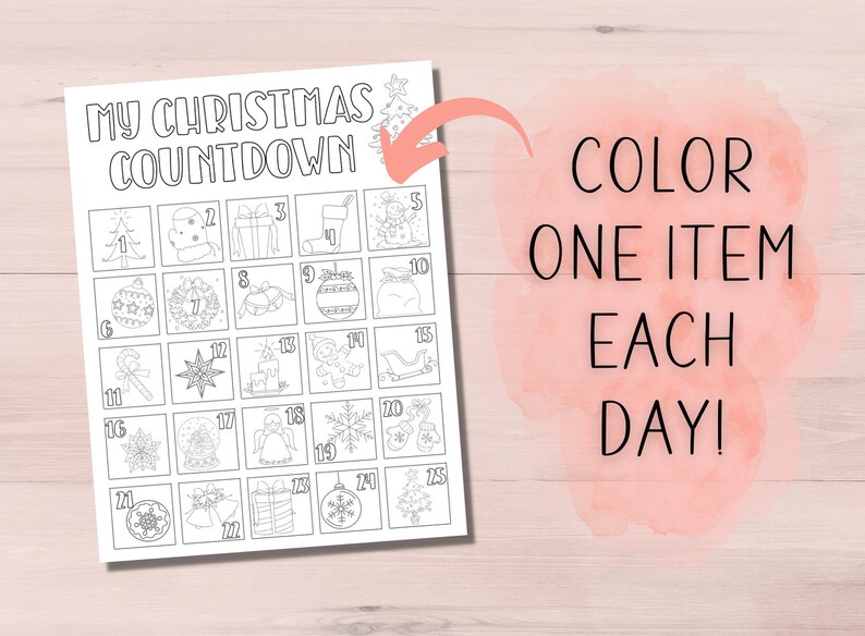 Printable Advent Calendar for Kids | Christmas Countdown | Christmas ...