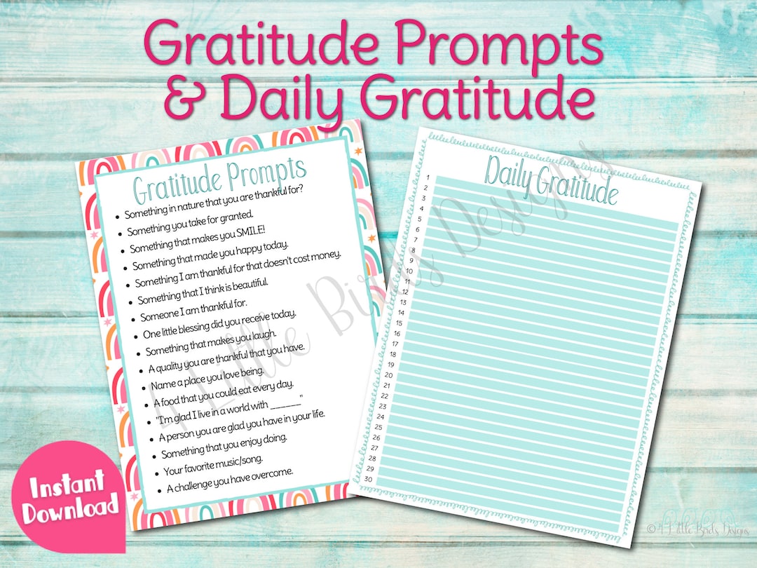 Printable Gratitude Prompts & Daily Gratitude | Gratitude Printable ...