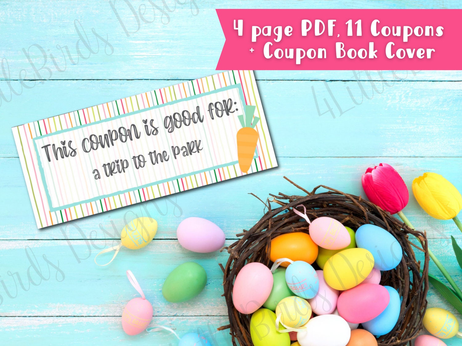 Printable Easter Coupon for Kids | Easter Basket Gifts | Gift Coupons ...