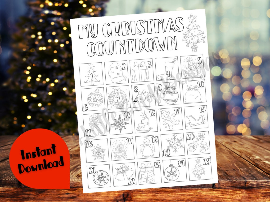 Printable Advent Calendar for Kids | Christmas Countdown | Christmas ...