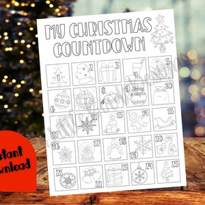 Printable Advent Calendar for Kids | Christmas Countdown | Christmas ...