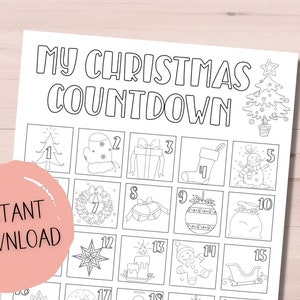 Printable Advent Calendar for Kids | Christmas Countdown | Christmas ...