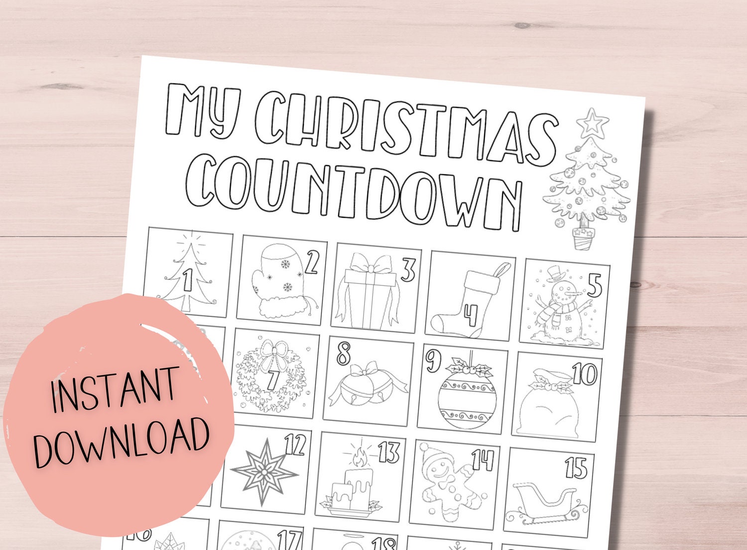Printable Advent Calendar for Kids | Christmas Countdown | Christmas ...