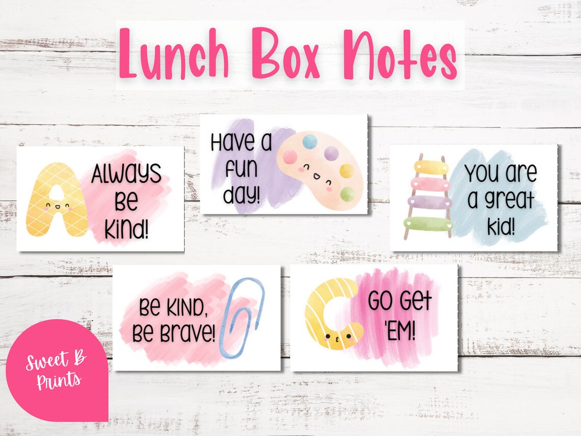 Printable Lunch Box Notes for Kids Affirmation Cards for Boys & Girls ...