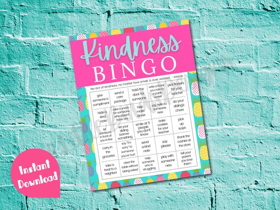 Kindness Bingo Kindness Activities for Kids Random Acts of - Etsy