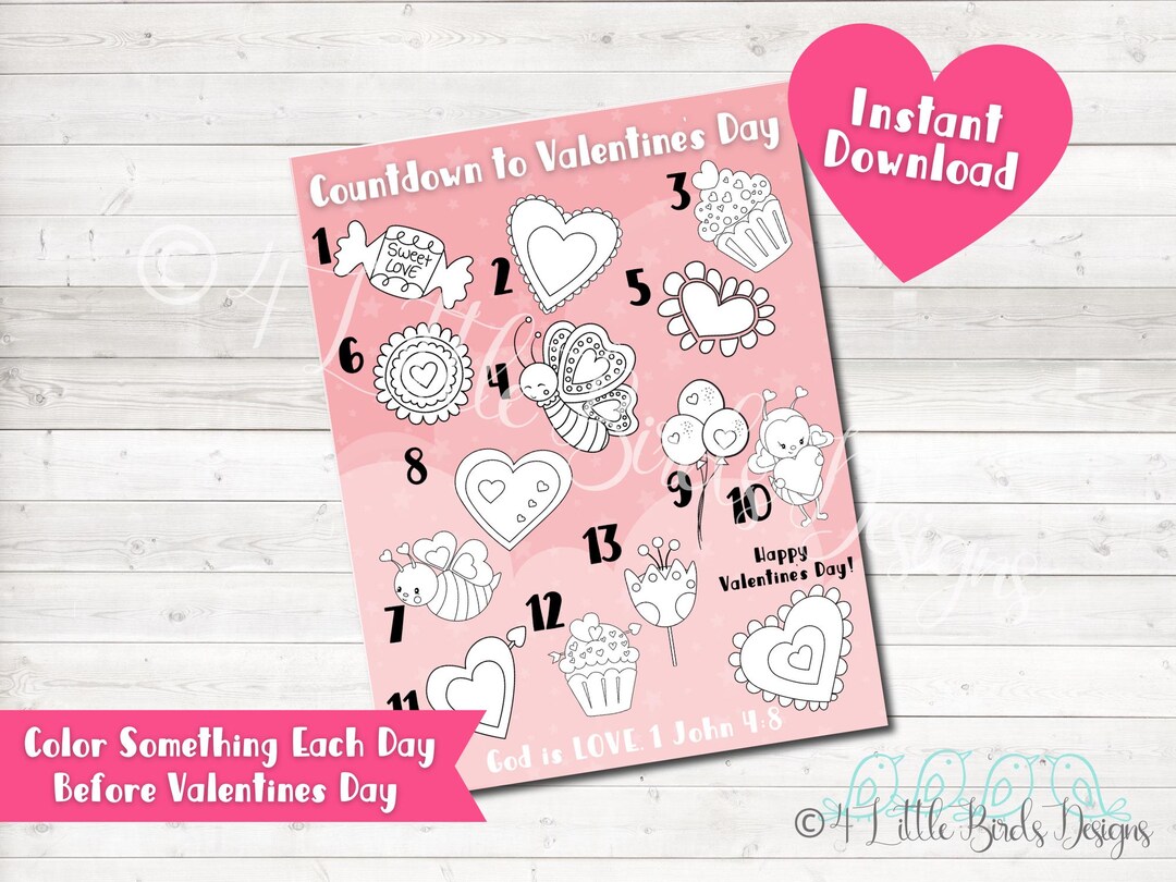Valentines Day Countdown | Valentines Calendar for Kids | Printable ...