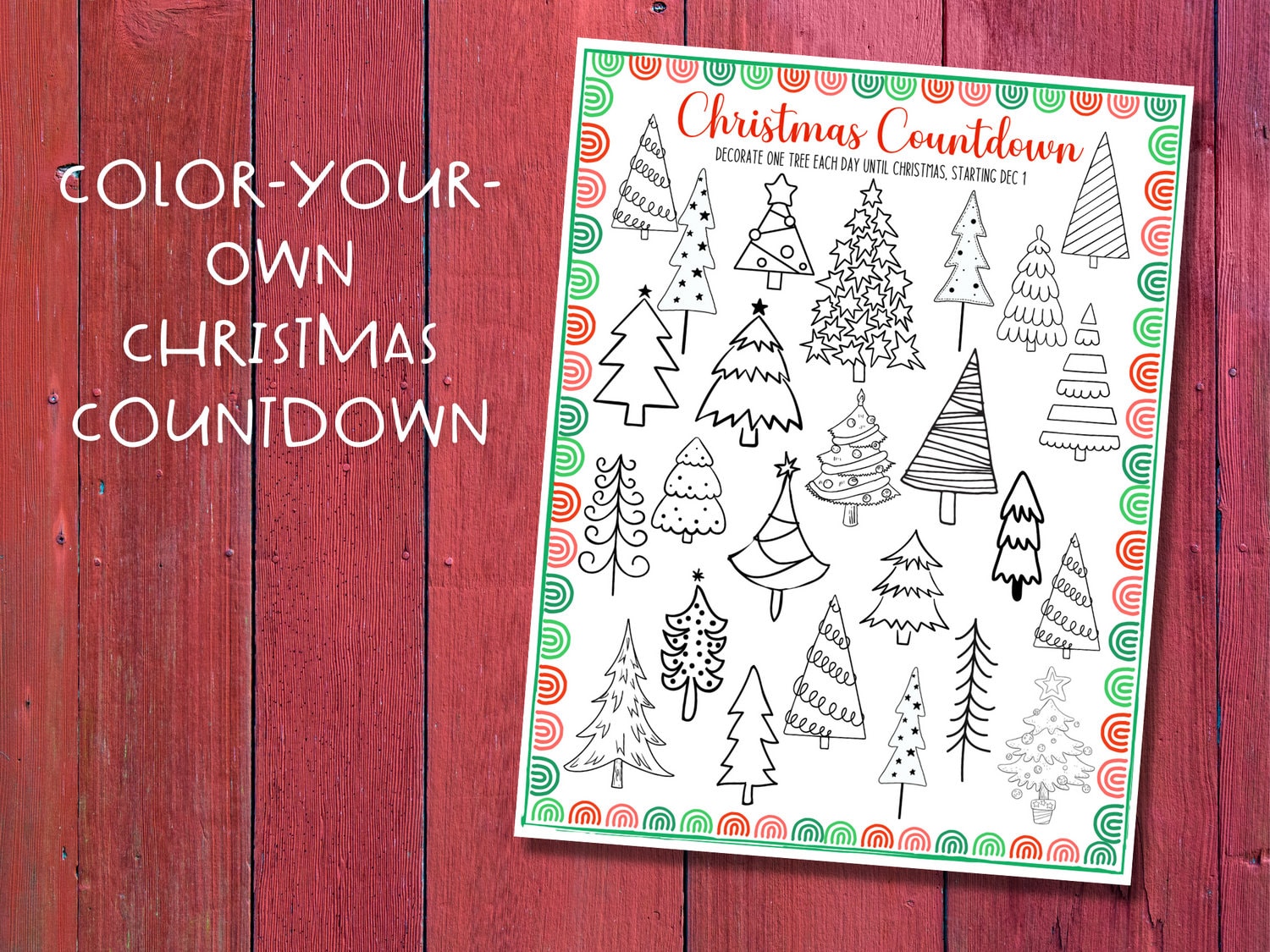 Christmas Countdown Printable | Countdown to Christmas Coloring Page ...