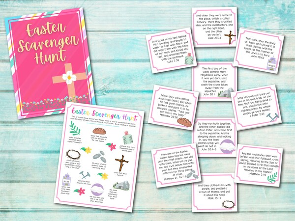 The Easter Story Scavenger Hunt Christian Easter Egg Hunt for Kids Holy ...