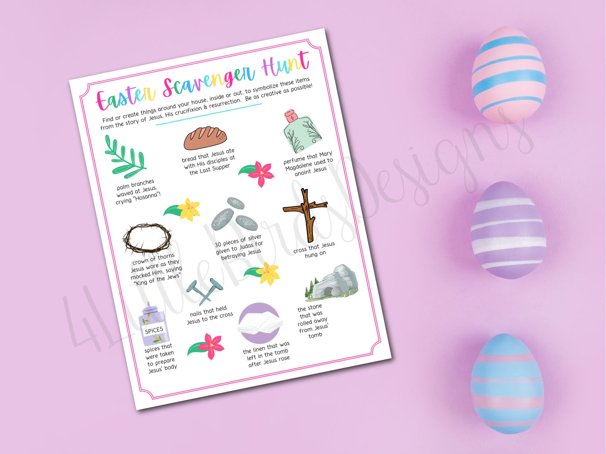 Christian Easter Scavenger Hunt | Easter Printable | Kids Scavenger ...