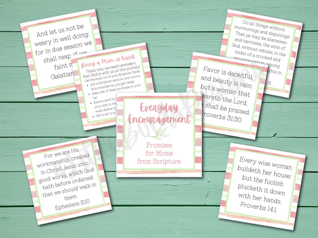 Scripture Cards for Moms | Bible Verse Printable Cards | Daily Bible ...