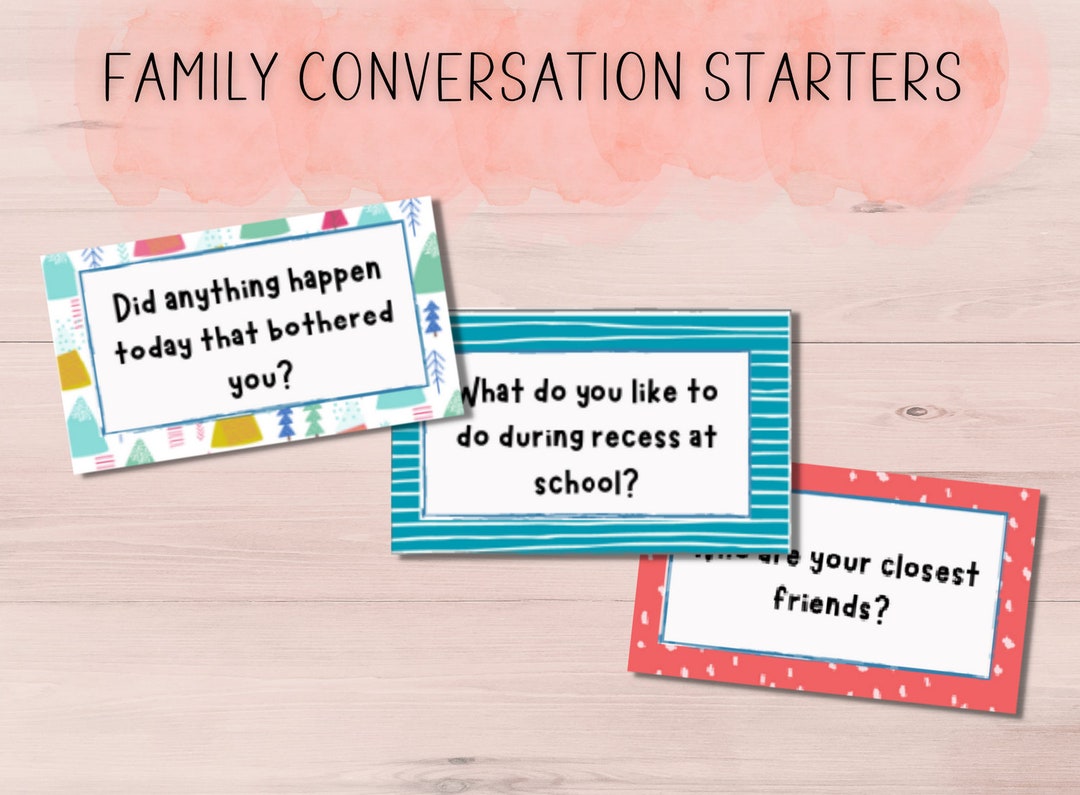 Family Dinner Conversation Starters | Conversation Cards | Thanksgiving ...