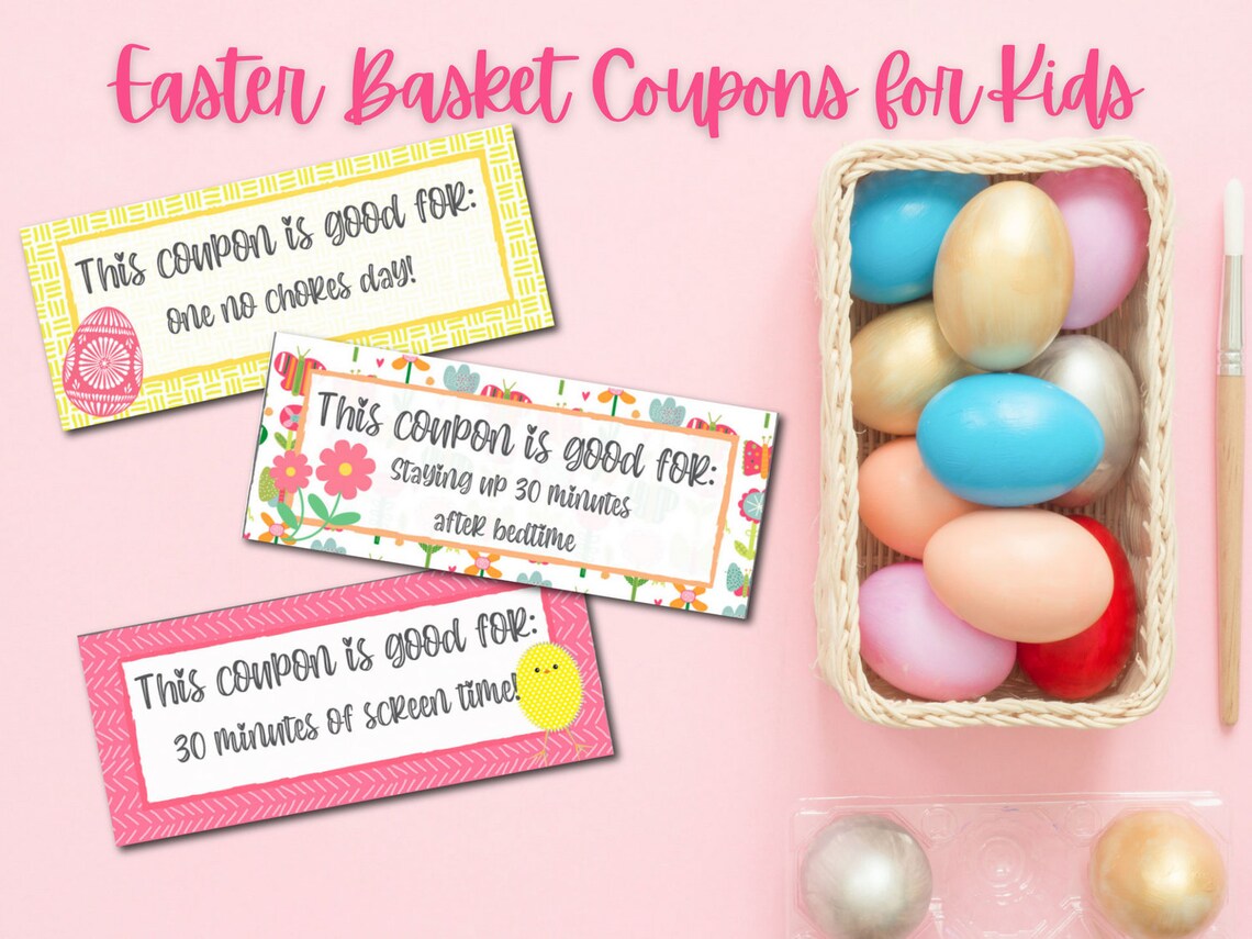 Printable Easter Coupon for Kids | Easter Basket Gifts | Gift Coupons ...