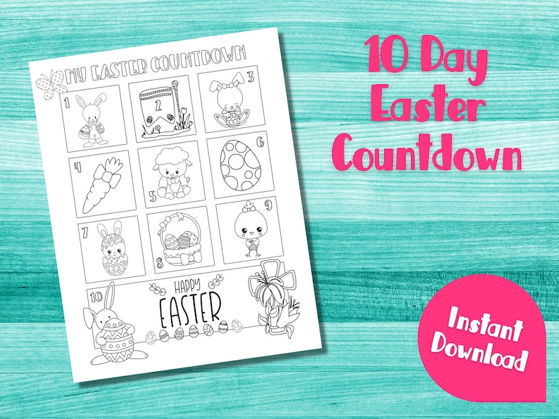 Easter Countdown | Easter Coloring Page | Easter Activities for Kids ...
