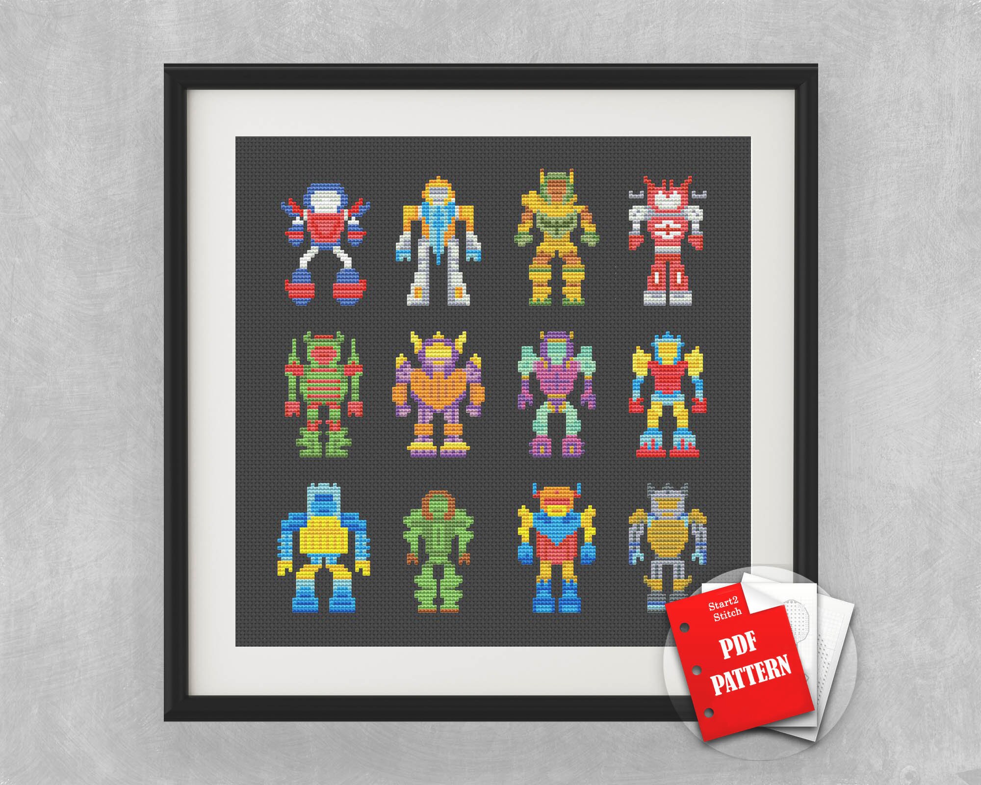 Transformers cross stitch lego pattern pdf robot cross | Etsy