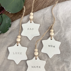 Custom Clay Name Tag, Christmas Stocking Decor, Personalized Gift Tag ...