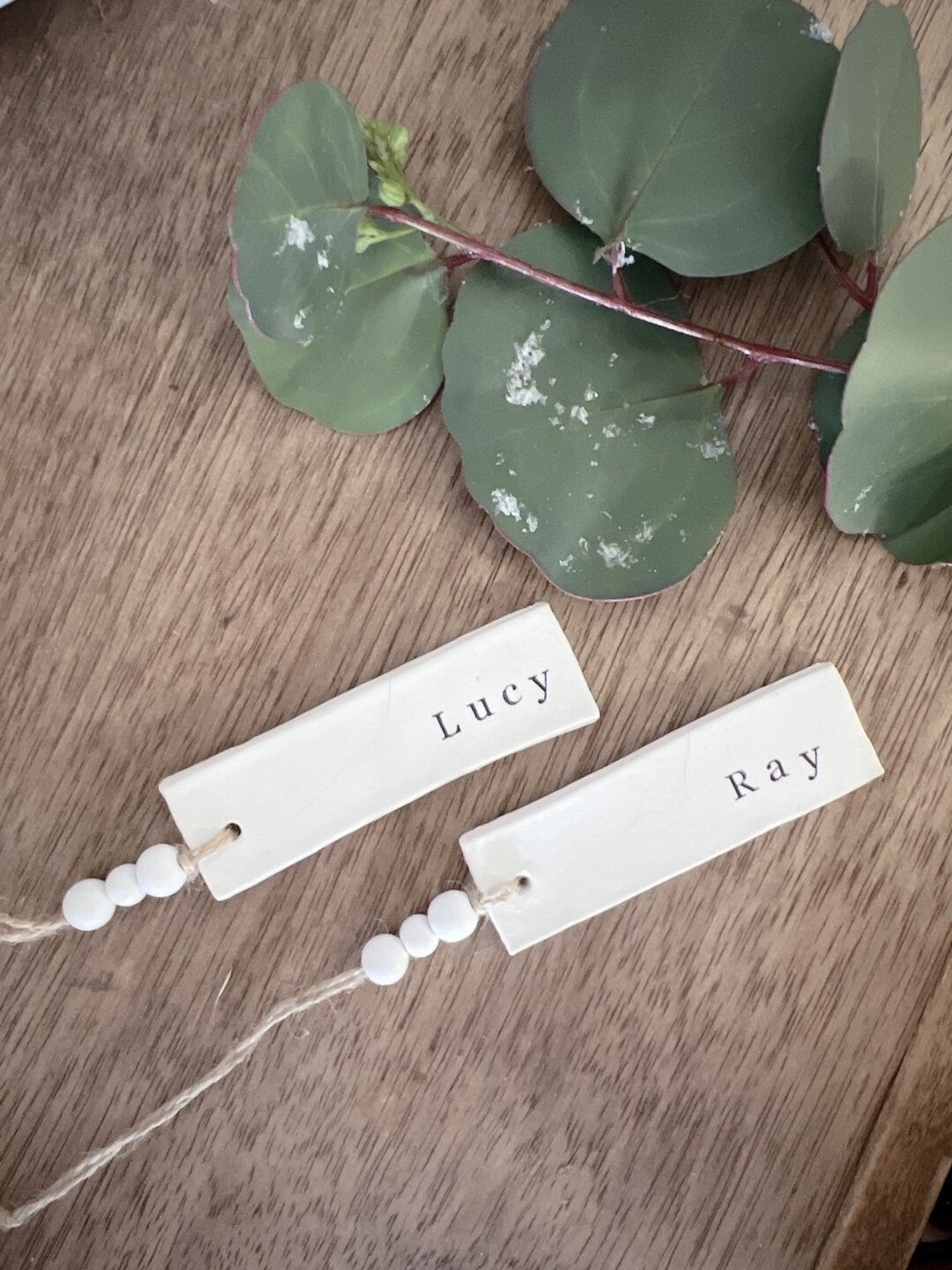 Custom Clay Name Tag Ornaments, Clay Family Personalized, Clay Name Tag ...