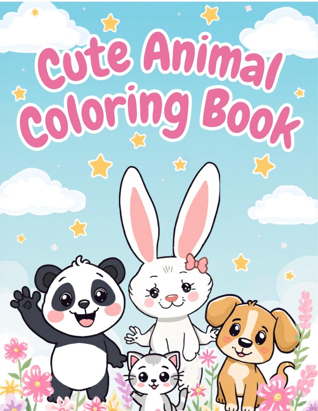 Cute Animal Coloring Book for Kids Printable, Toddler Activity Pages ...