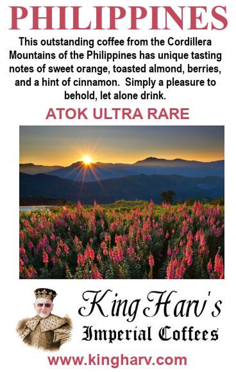 Philippines Atok Coffee 1/2 Lb - Etsy