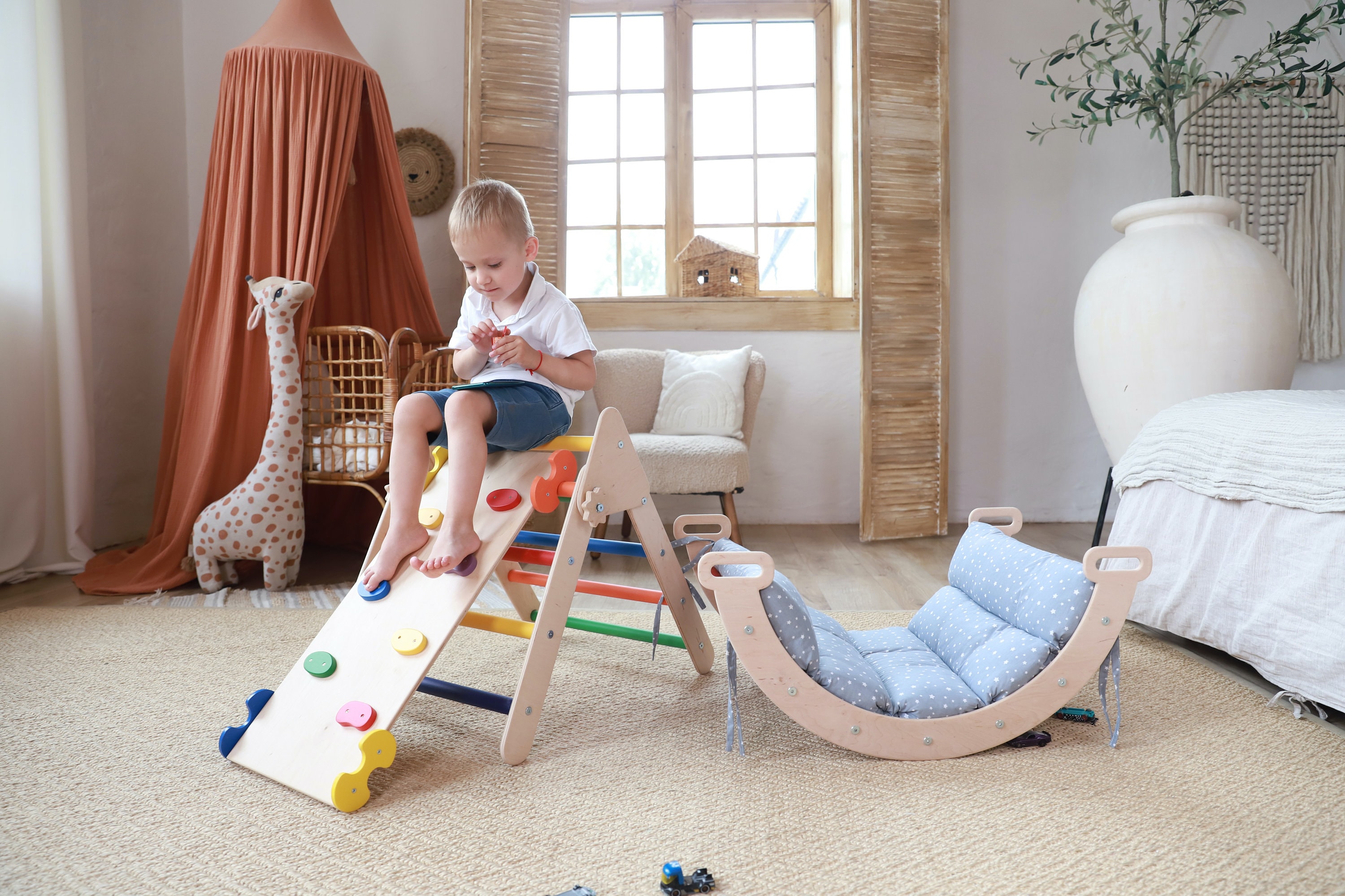 Montessori Climbing Set Kletterbogen Kletterdreieck Toddler - Etsy UK