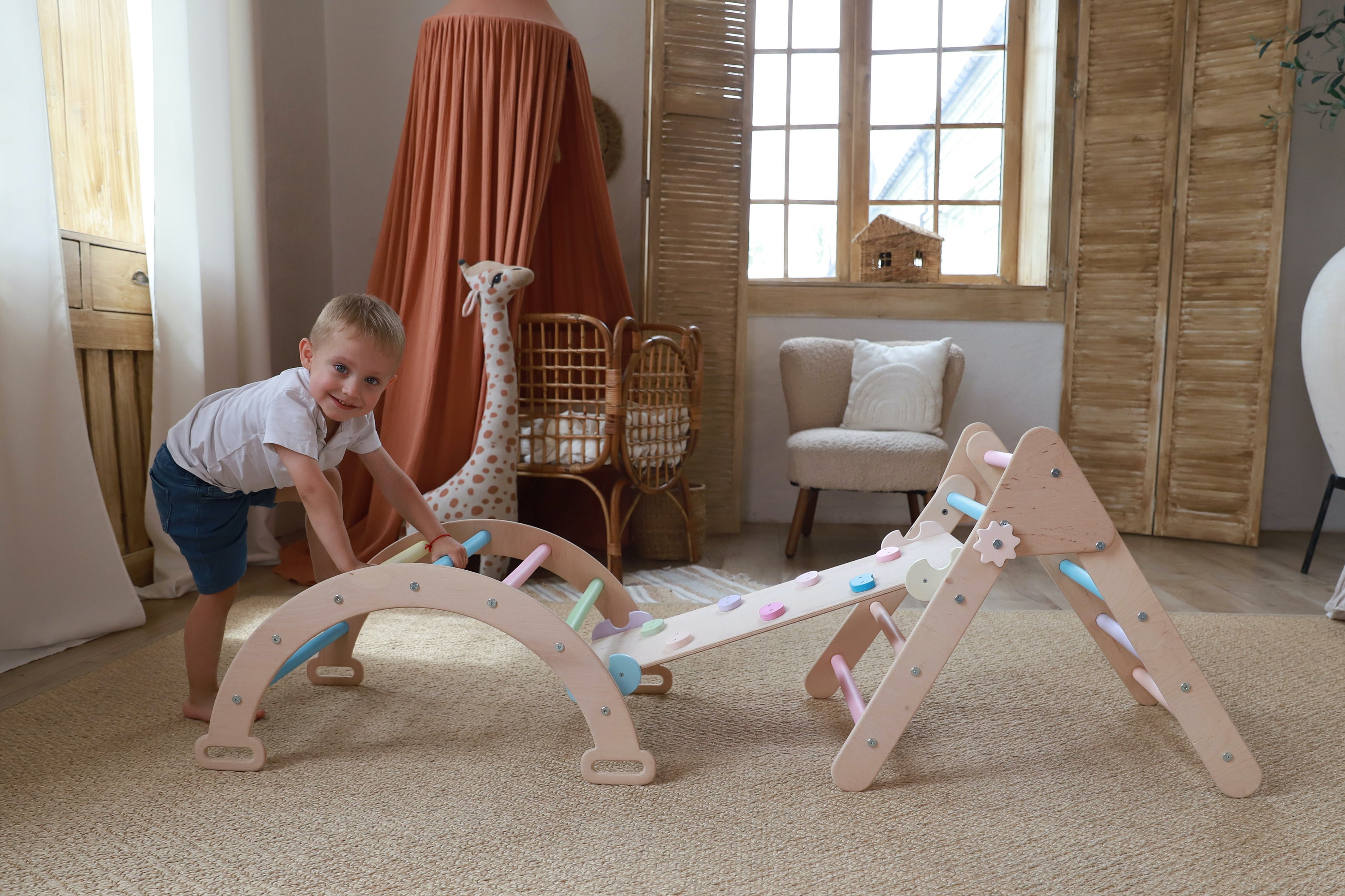 Toddler Climbing Triangle Set 5in1, Montessori Furniture, Climbing ...