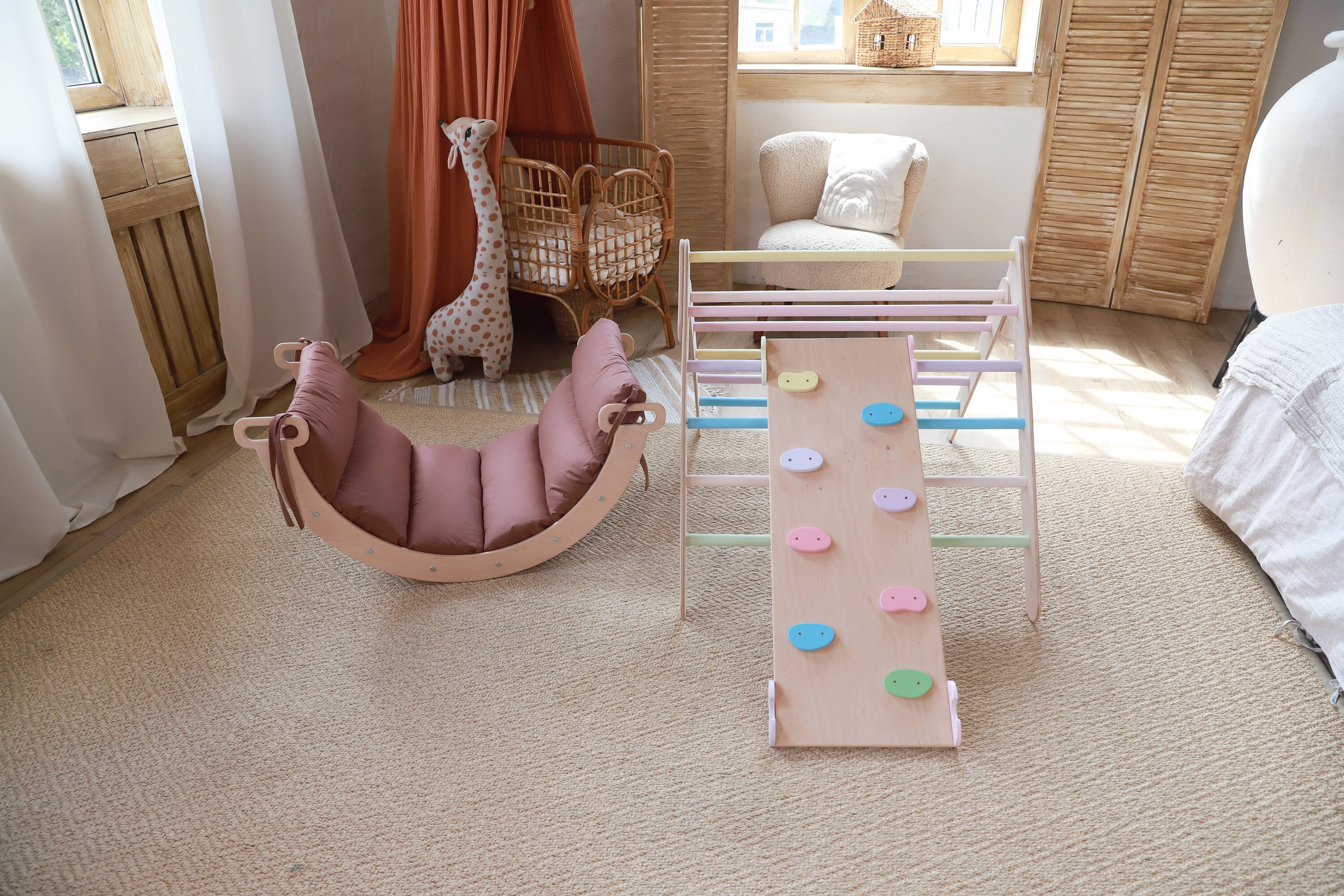 Set of 3 Items Foldable Triangle Arch Ramp With Slide, Arch Pillow ...