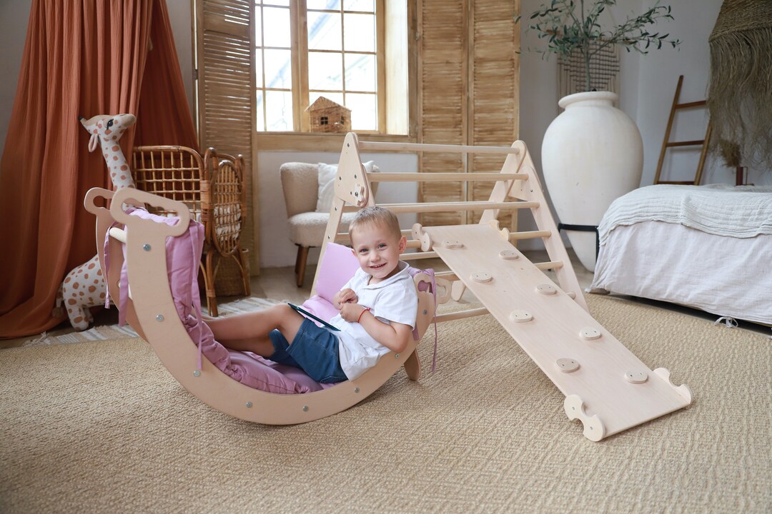 Montessori Climber, Arch Rocker With Pillow, Wippe Holz, Kletterbrett ...