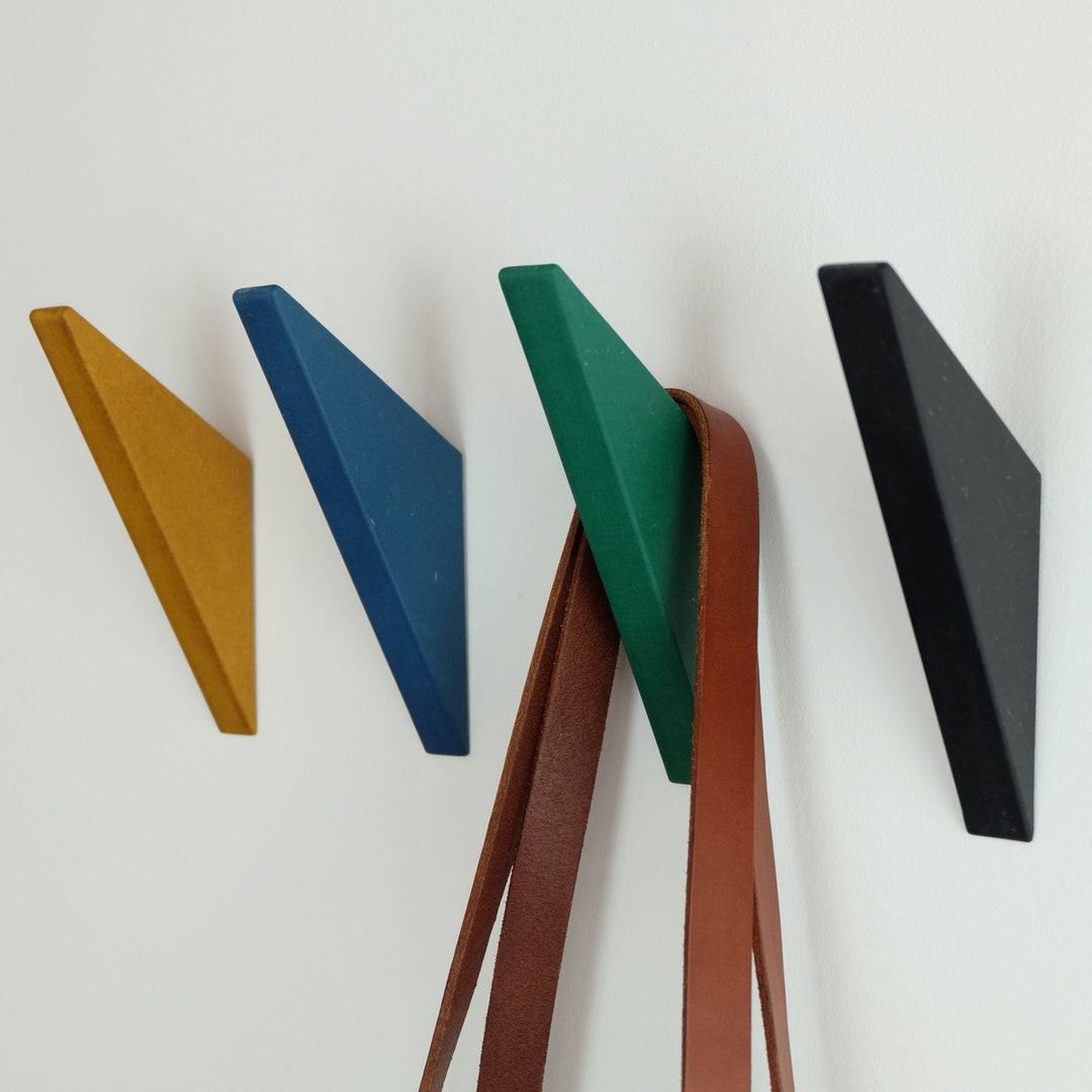 Set of 4 Colourful Wooden Wall Hooks, FIN Hook Set, Children's Clothes ...