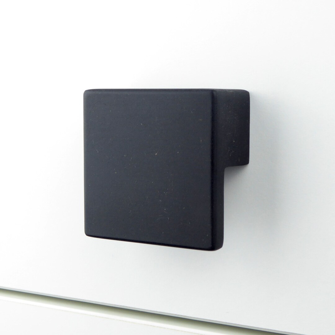 Wooden Drawer Handle, Black Minimalist Drawer Pull, Handmade Cabinet ...
