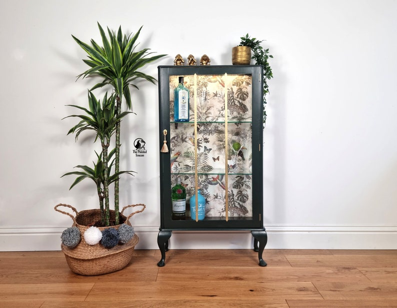 Vintage Green Drinks Gin Cocktail Display Cabinet - Custom Order - Etsy UK
