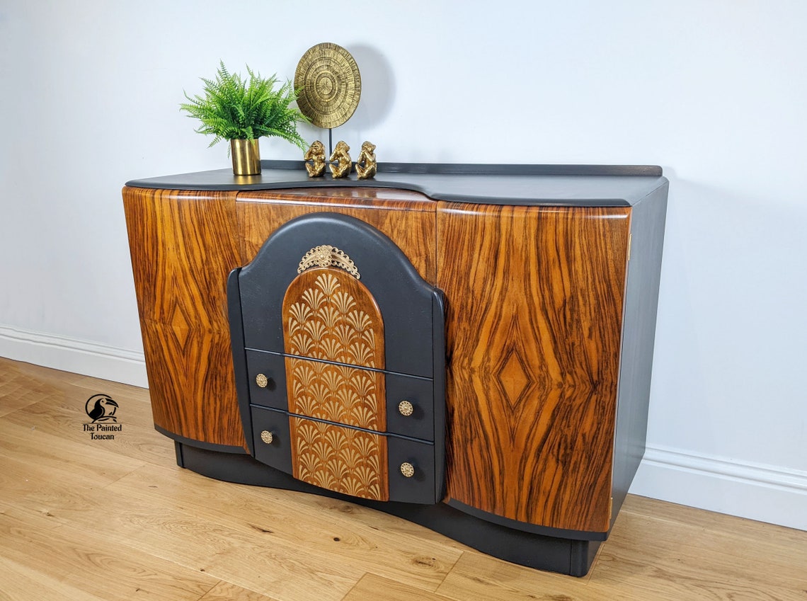 Beautility Art Deco Drinks Cocktail Cabinet / Sideboard - Etsy UK