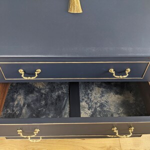 Navy and Gold Bureau, Writing Desk Custom Order - Etsy