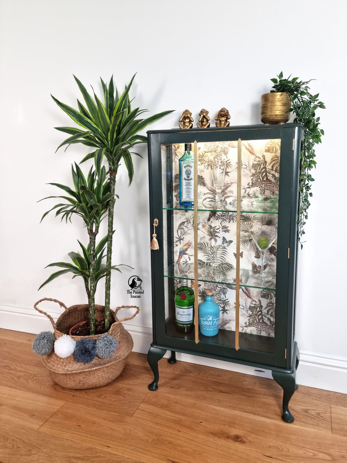 Vintage Green Drinks Gin Cocktail Display Cabinet - Custom Order - Etsy UK