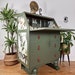 Vintage Lebus Green Writing Bureau Desk With Tropical Jungle - Custom ...