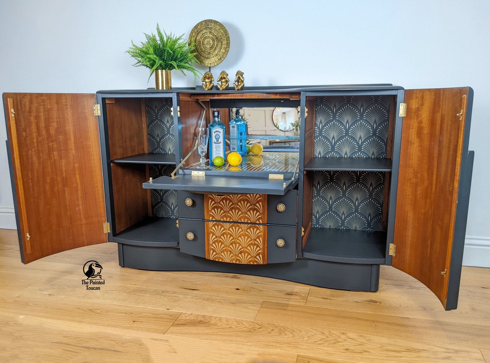 Beautility Art Deco Drinks Cocktail Cabinet / Sideboard - Etsy