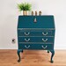 Teal and Gold Writing Bureau Desk Custom Order - Etsy
