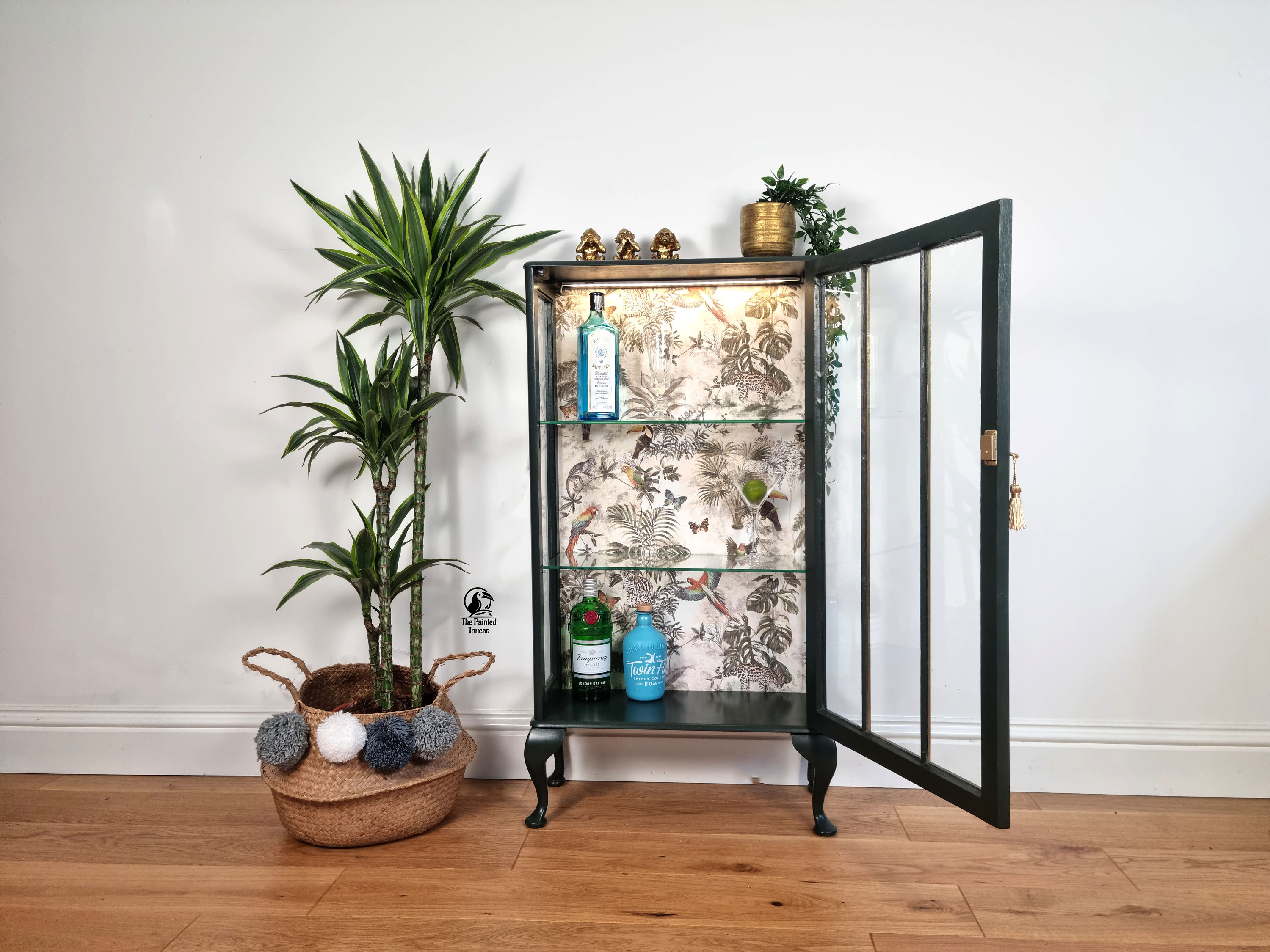 Vintage Green Drinks Gin Cocktail Display Cabinet - Custom Order - Etsy UK