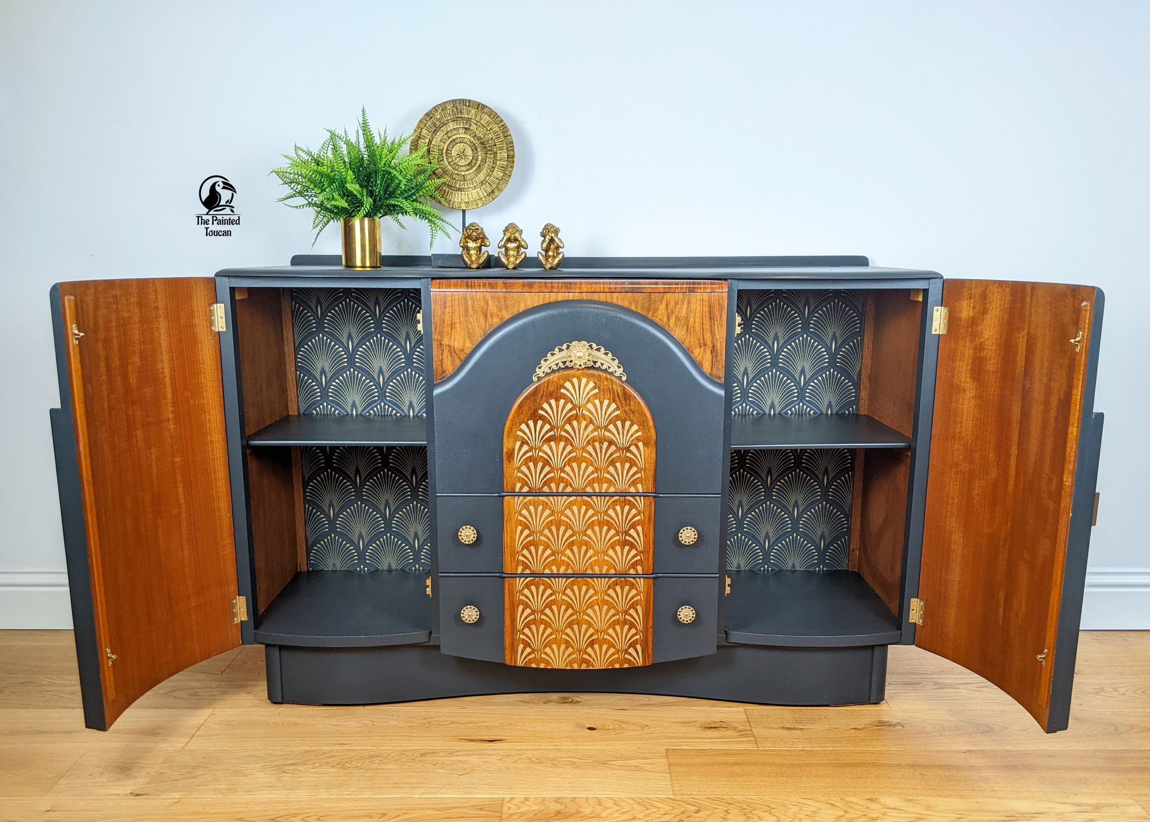 Beautility Art Deco Drinks Cocktail Cabinet / Sideboard - Etsy UK