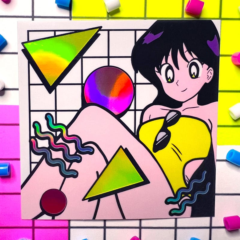 Vaporwave Anime Sticker - Etsy